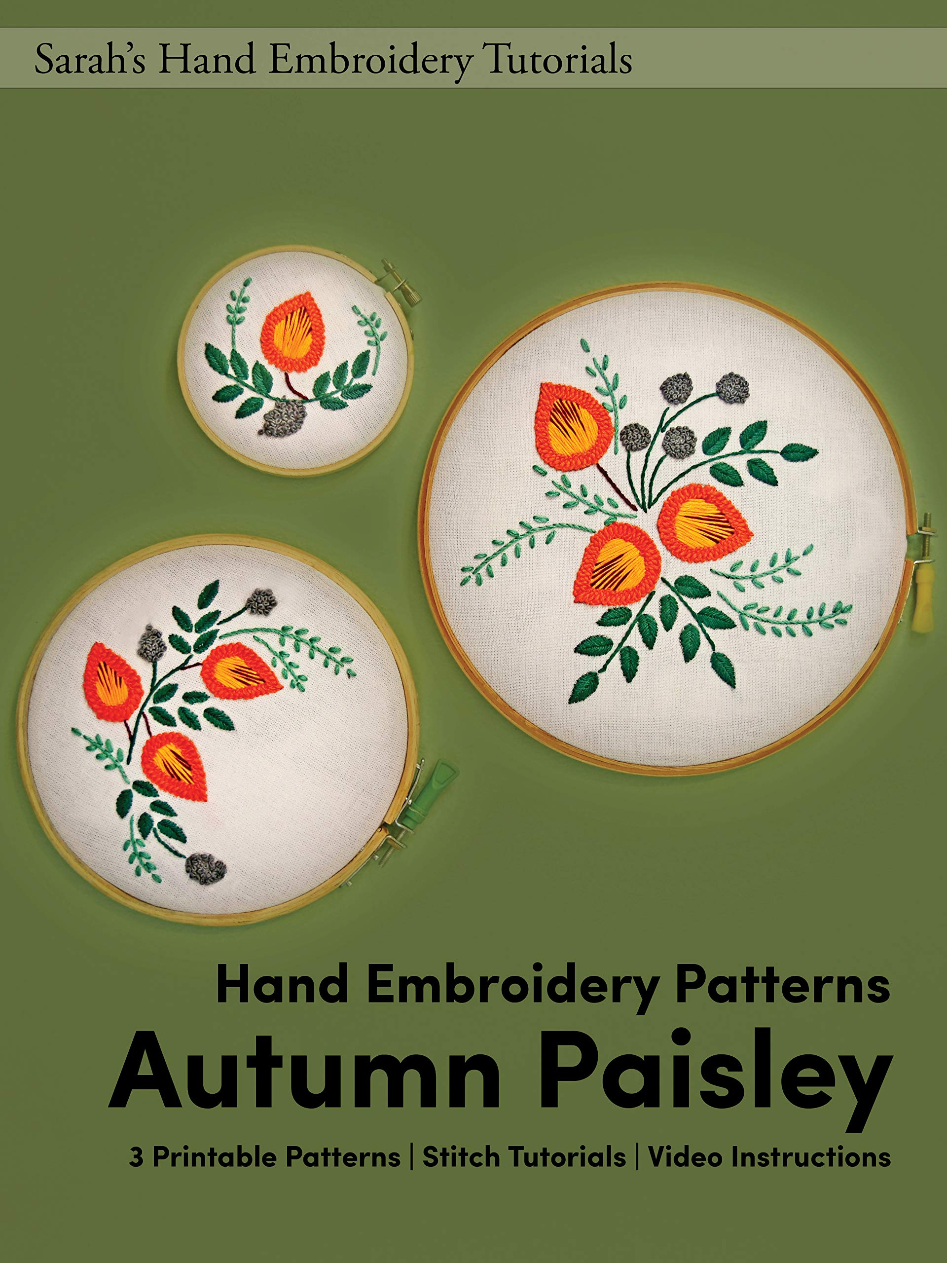 Autumn Paisley Embroidery Patterns: Printable Patterns With Stitch ...